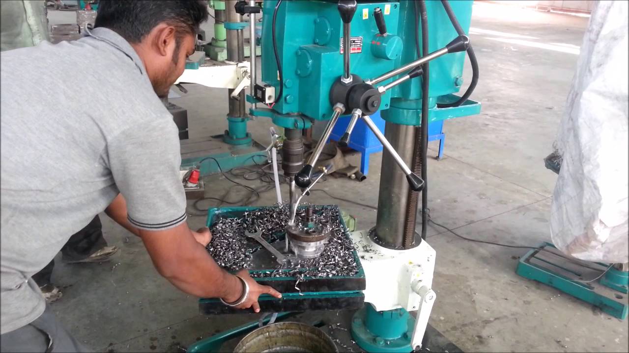Valve Automatic Drilling on PRAKASH Allgeared Pillar Drilling Machine ...
