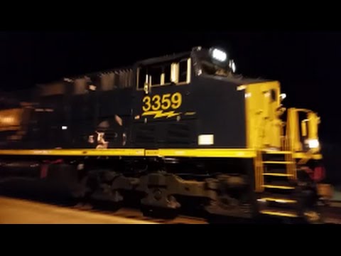 [CSX]3359 ET44AH Brand New!! Solo Leads W045-28 Mow & Conrail Box Car & Equipment In FayNC - YouTube