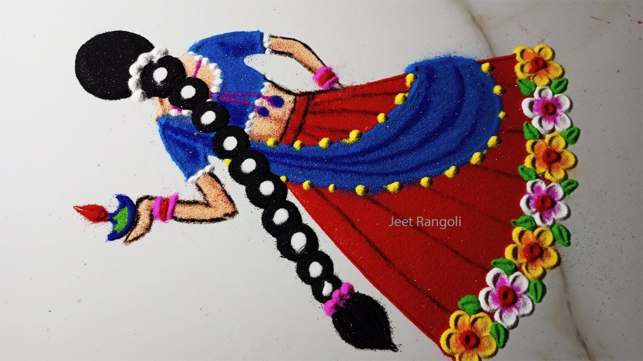 Diwali special easy and beautiful rangoli with tricks. - YouTube
