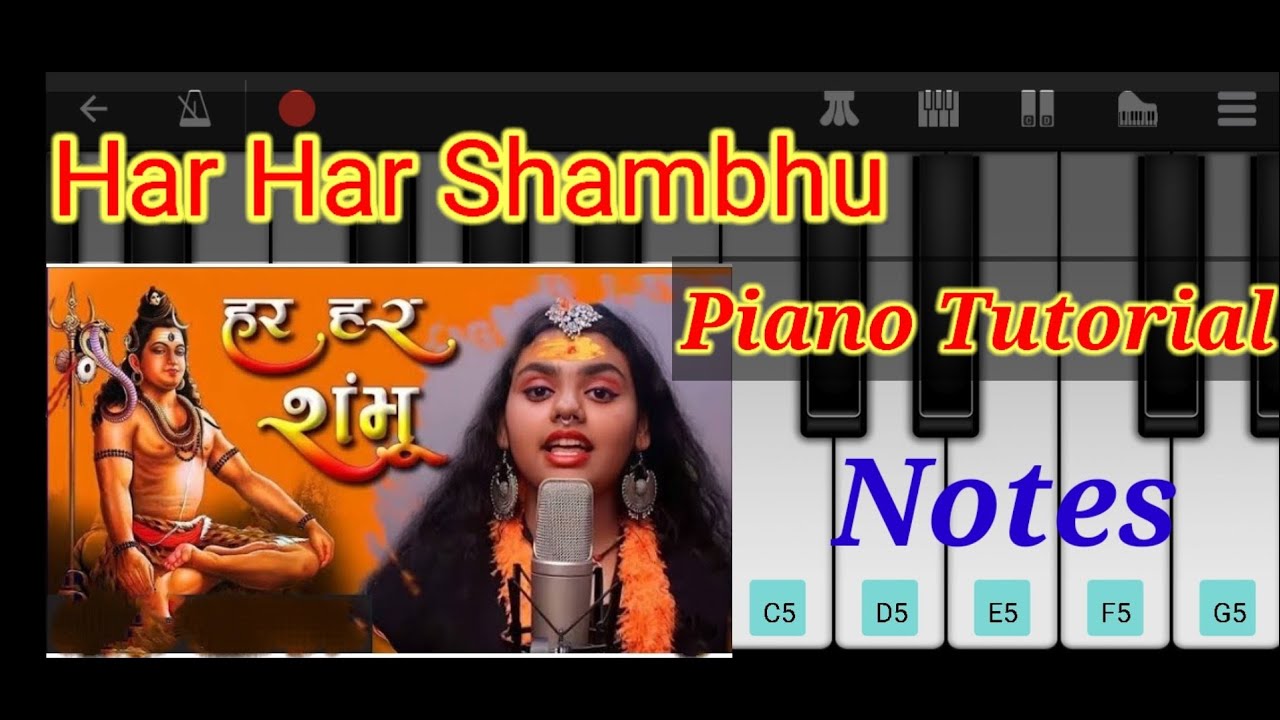 Har Har Shambhu Shiv Mahadeva |Piano Tutorial | Abhilipsa | Jeetu Sharma #mobile piano tutorial ...
