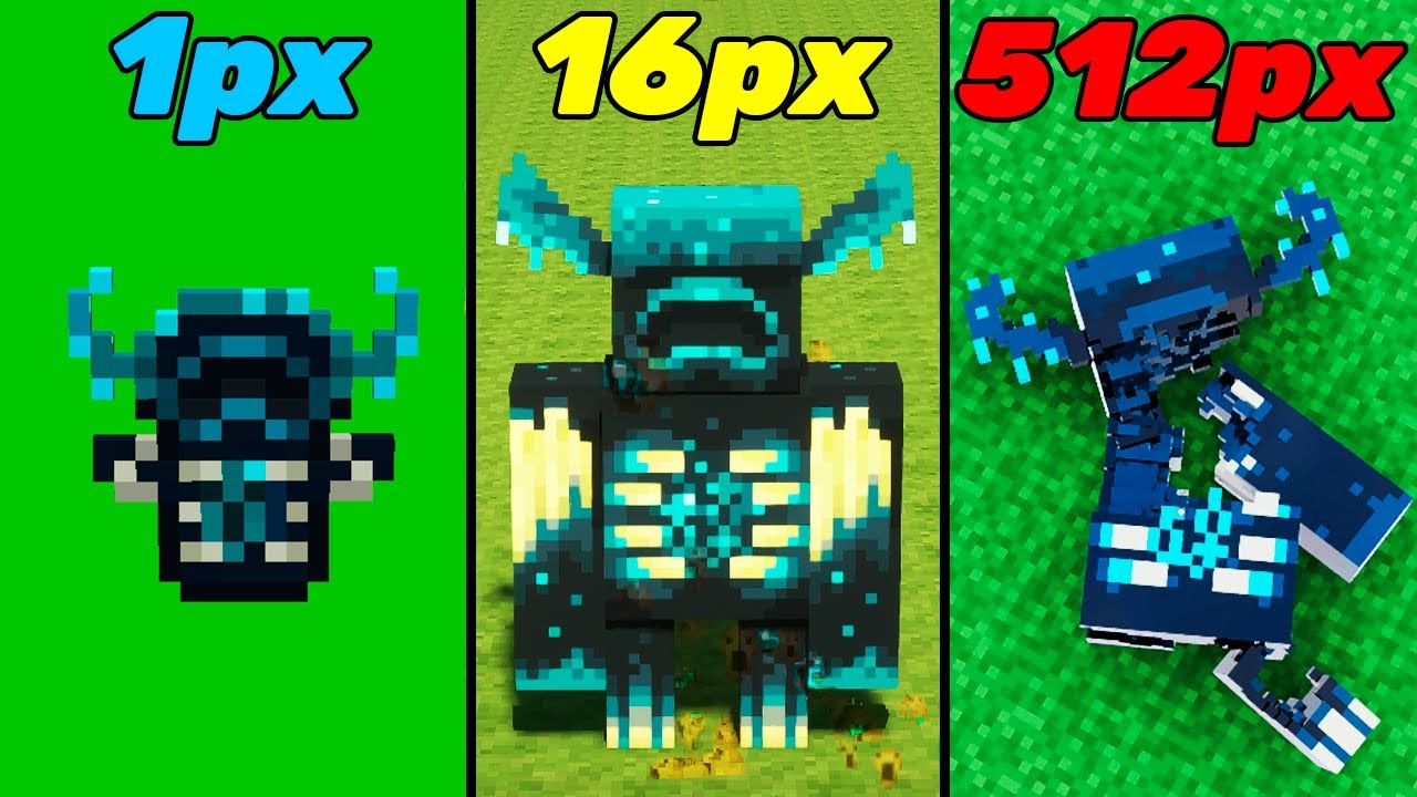 minecraft 1px vs 8px vs 16px vs 64px vs vs 128px vs 256px vs 512px ...