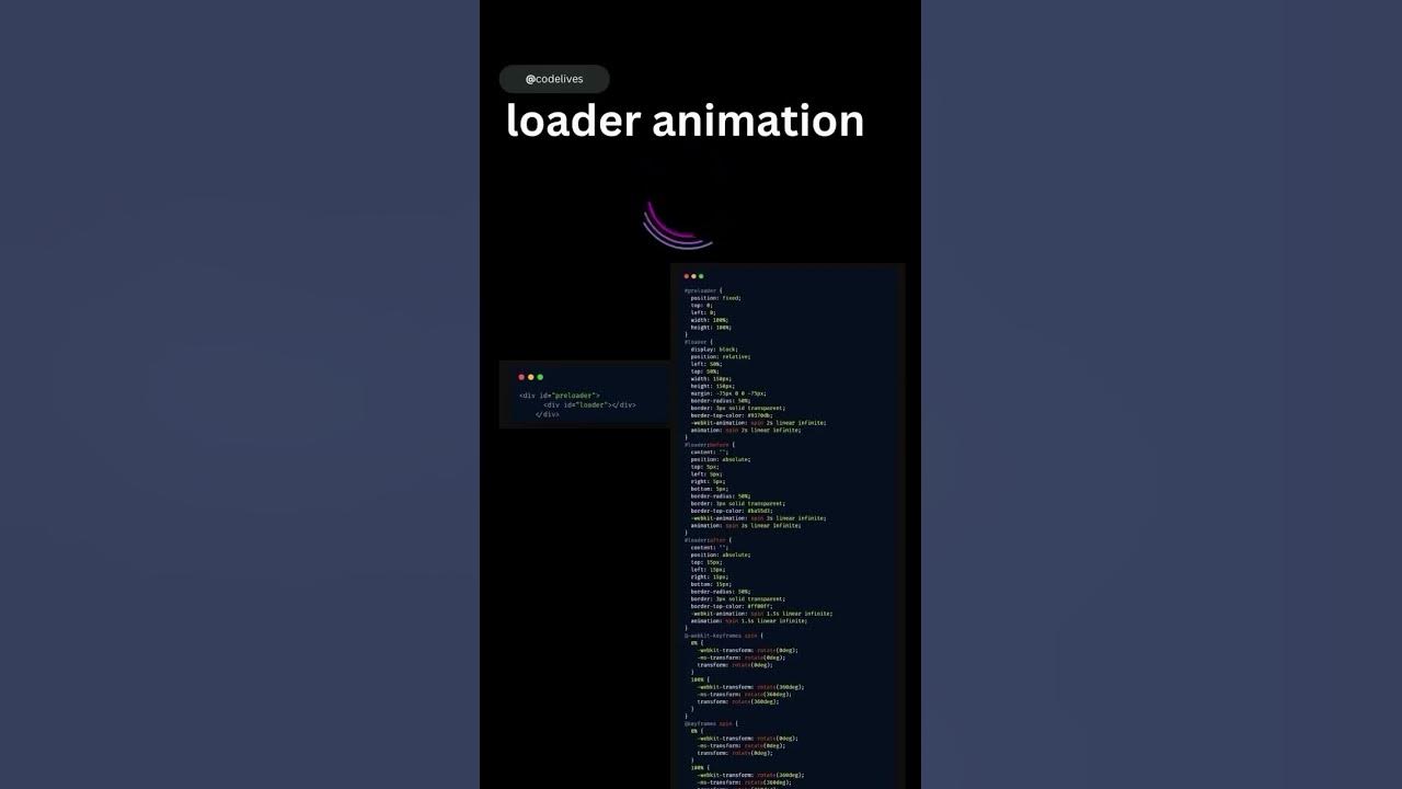 Loader Animation🔥shorts Viral Coding Coder Webdevelopment Html Javascript Codinglove