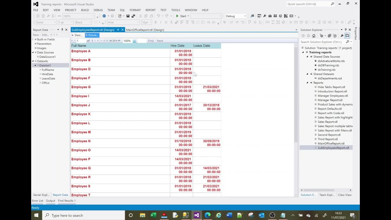MS SSRS tutorial on subreports (sub reports) - YouTube