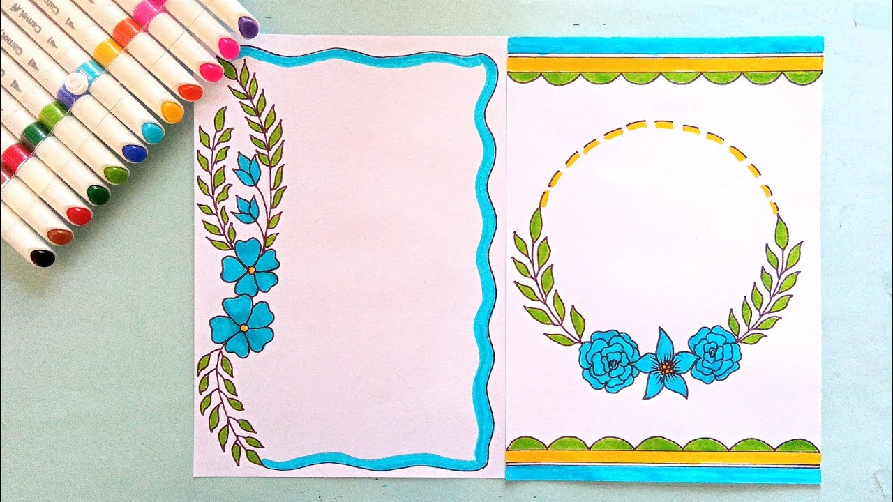 Circle ⭕ design / Side border design/ front page design / Project work ...