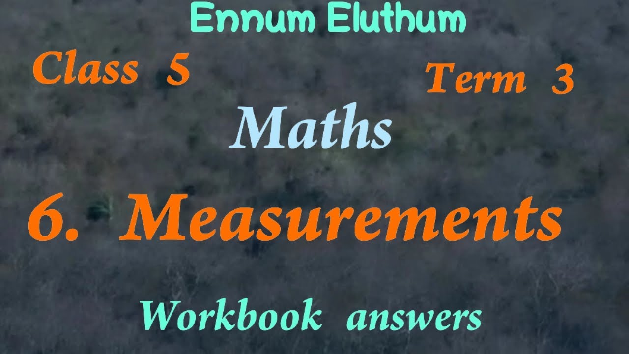 EE|Term 3|Class 5|Maths| Chapter 6|Measurements|Workbook answers - YouTube