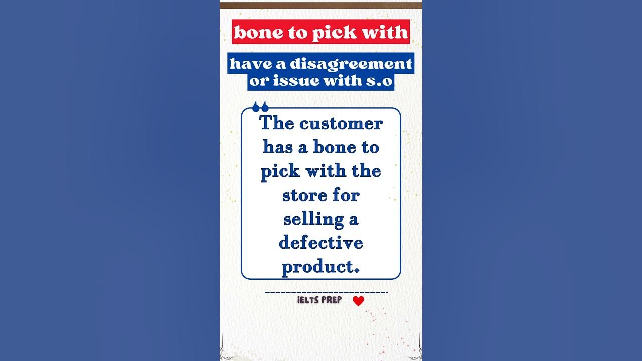 📚 Idiom | bone to pick with someone - YouTube