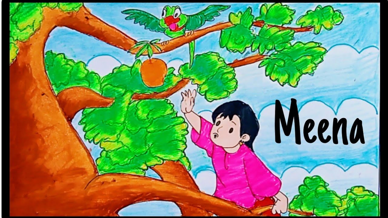 How to draw Meena || Meena - YouTube