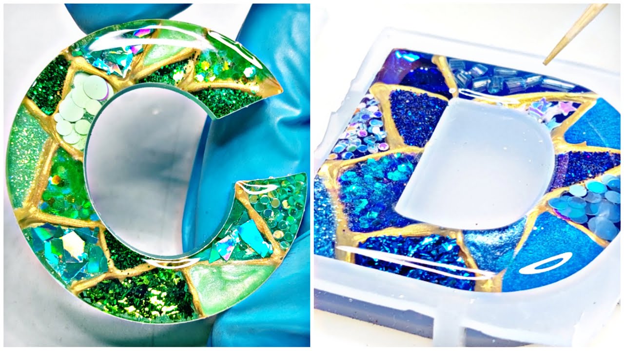 shades of blue & green| resin crafts | resin art | diy resin | small ...