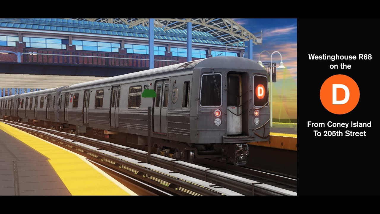 openBVE Full Rides: R68 (D) Train From Coney Island to 205th Street ...