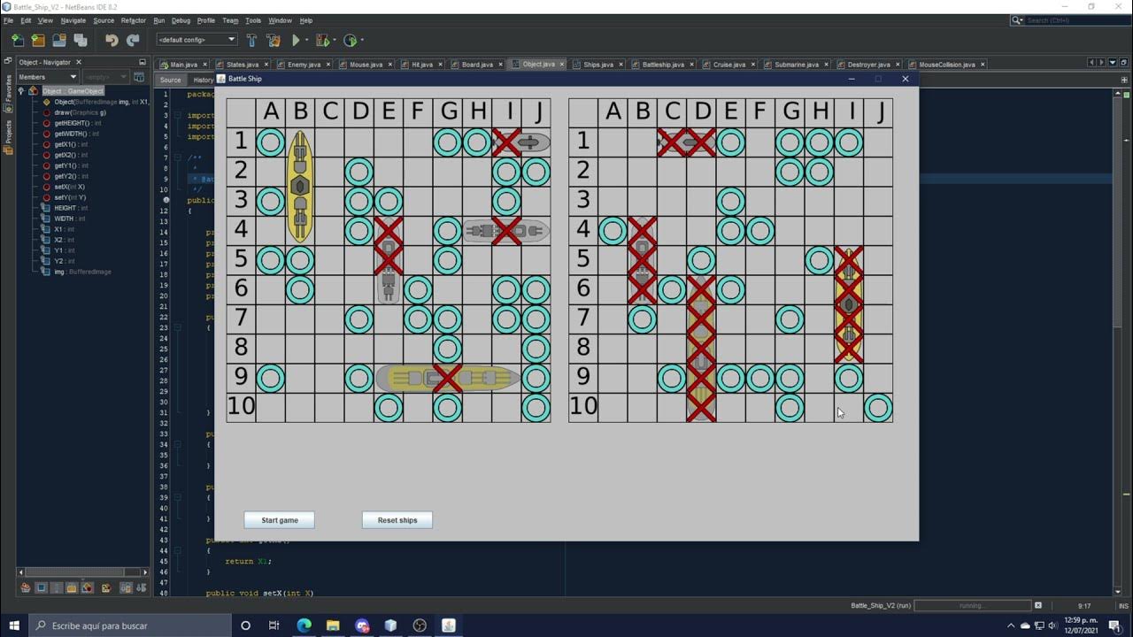 BattleShip game in java - YouTube