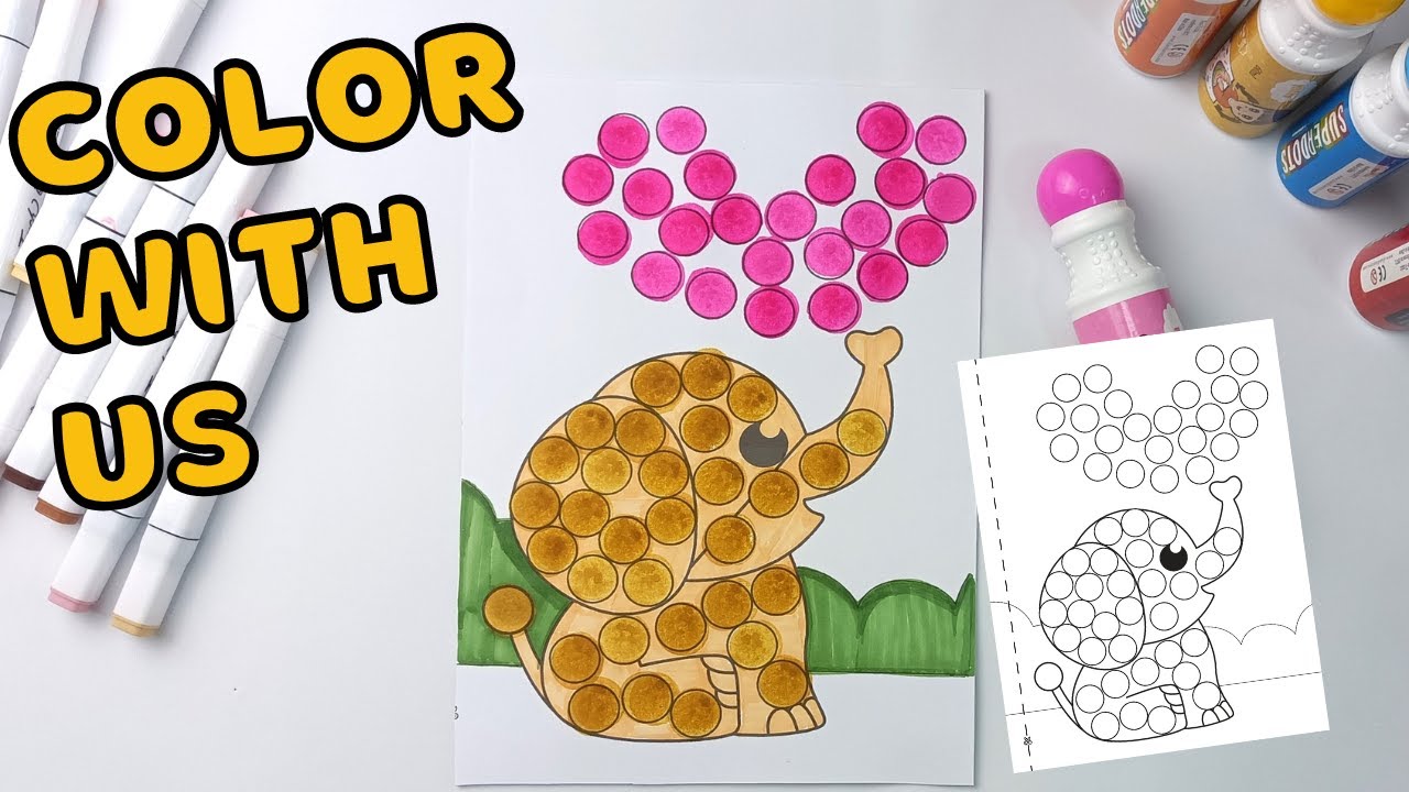 Animal Dot Marker Activity Coloring Book | Color With Us - YouTube