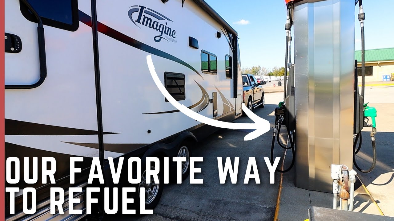 REFUELING WHILE TOWING | Our favorite refueling technique | Full-time ...
