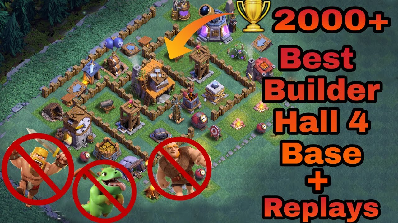 Best Builder Hall 4 Base!! With replays| COC BH4 ANTI EVERYTHING ...