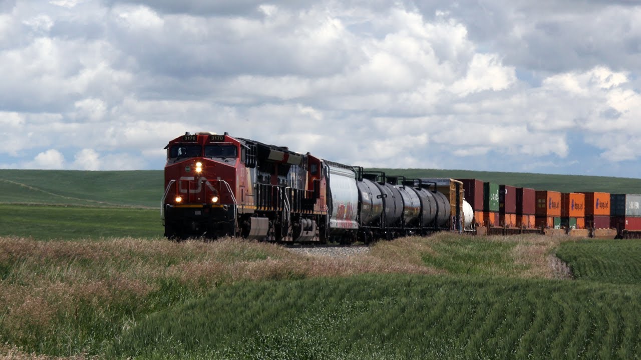 CN Train 143 Northbound Three Hills Subdivision Mile 63.62 near Three ...