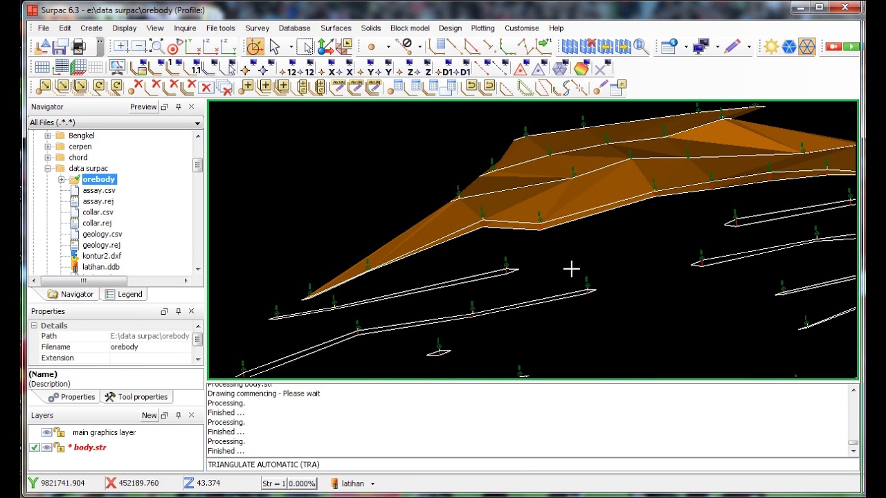 Tutorial Surpac - 02 membuat solid - YouTube