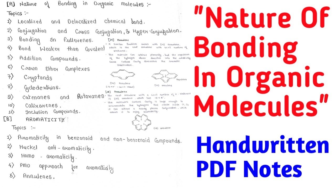 Nature Of Bonding In Organic Molecules | MSc.Chemistry Handwritten ...