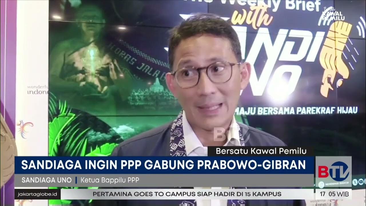 Sandiaga Uno Ingin PPP Gabung Pemerintahan Prabowo-Gibran - YouTube