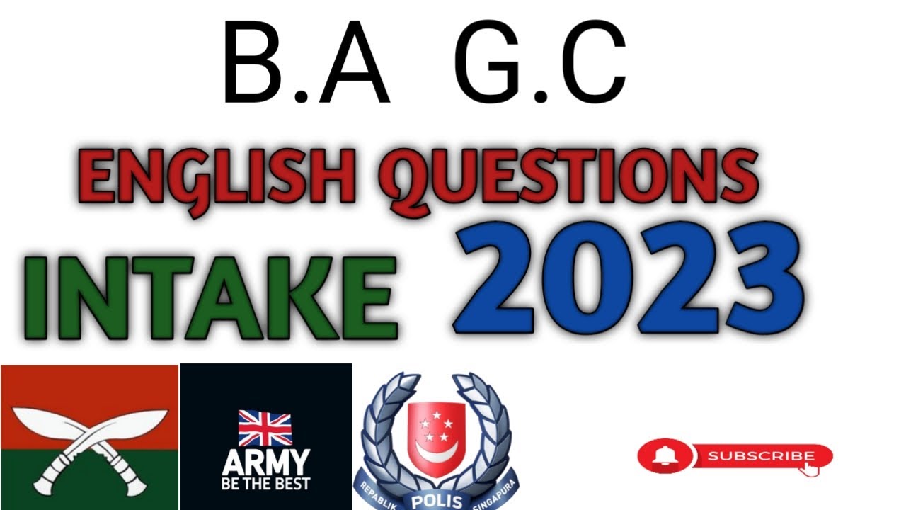INTAKE 2023||BRITISH ARMY AND SINGAPORE POLICE FORCE ENGLISH QUESTION.# ...