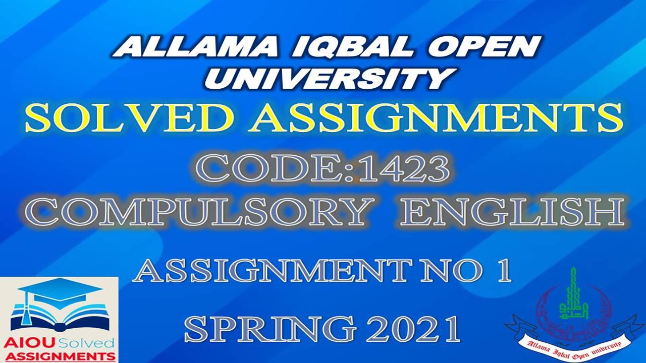 AIOU Solved Assignments | 1423 | COMPULSORY ENGLISH-I | Assignment No 1 ...