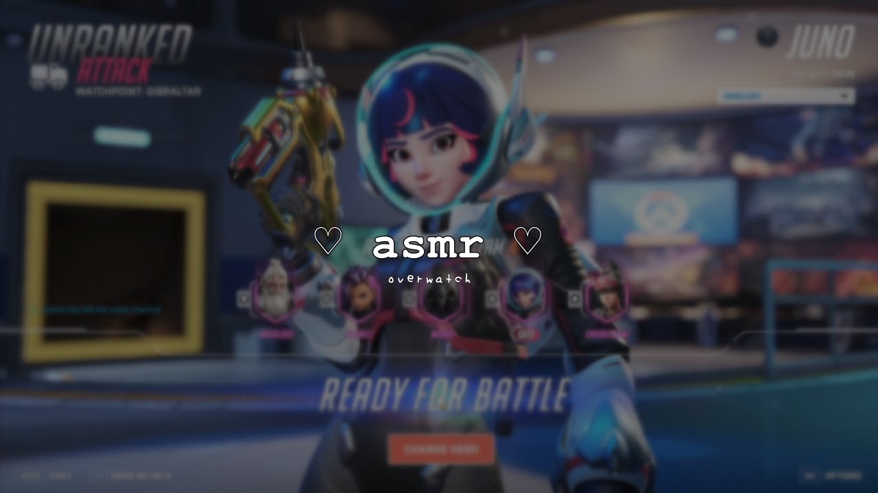 whisper overwatch asmr -- playing juno ♡ [gaming asmr, keyboard sounds ...