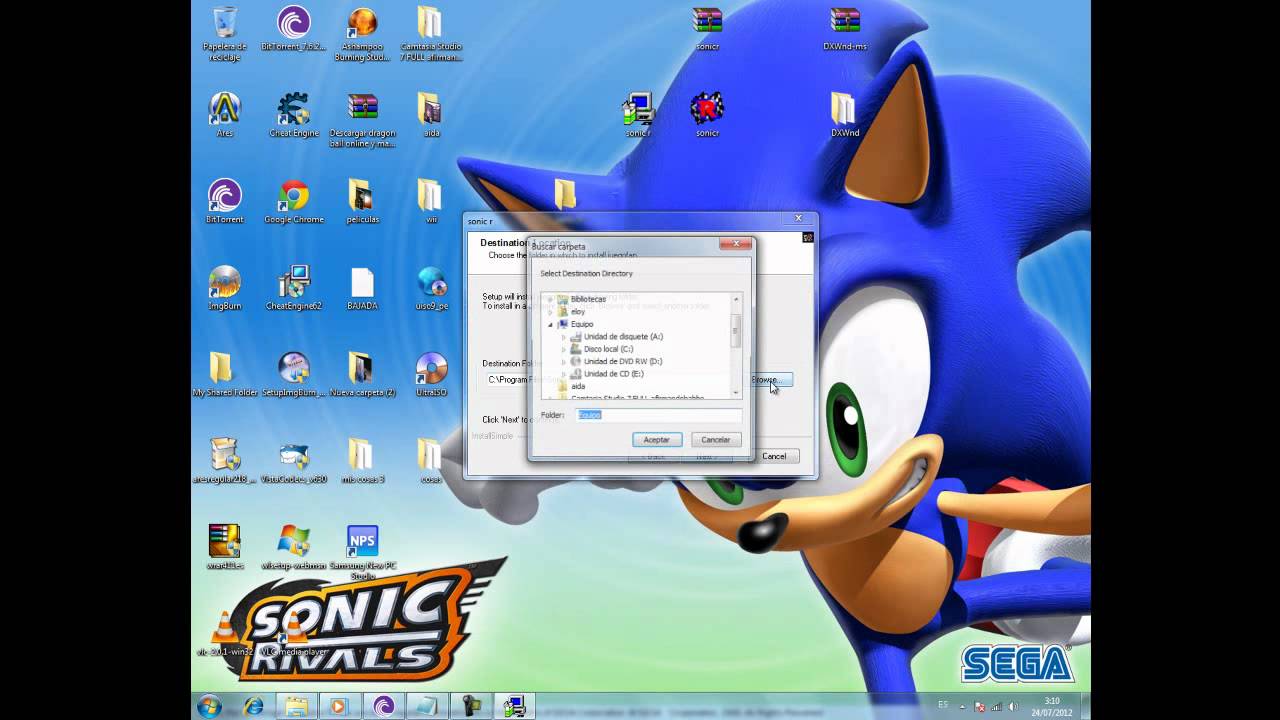 como descargar e instalar sonic R y que funcione - YouTube