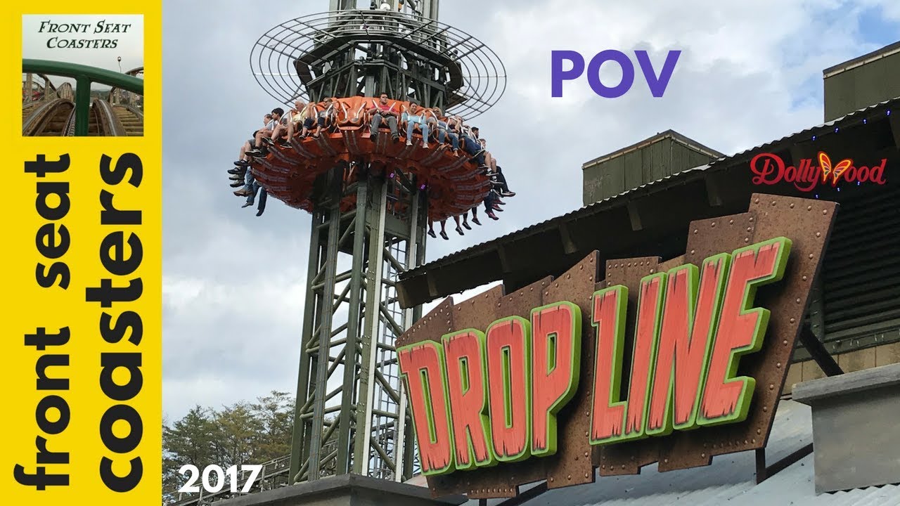 Drop Line POV Full HD Dollywood 2017 On Ride 230 Foot Drop Tower - YouTube