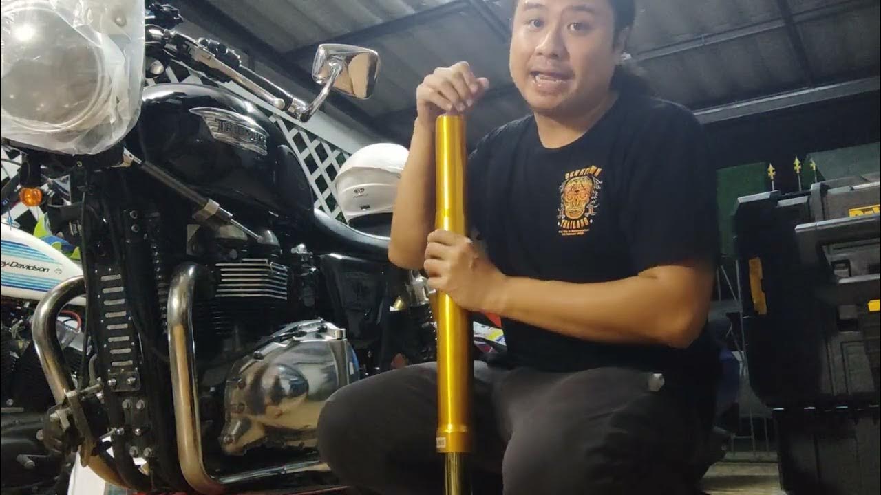 Ohlins FGR 301 modify inside for Harley Davidson RG by AKN shock up lab Thailand - YouTube