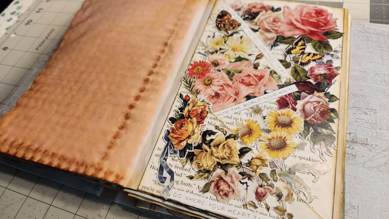 FLORAL Stack BOOK PAGE Pockets | Inspired by @PapierundFeder - YouTube