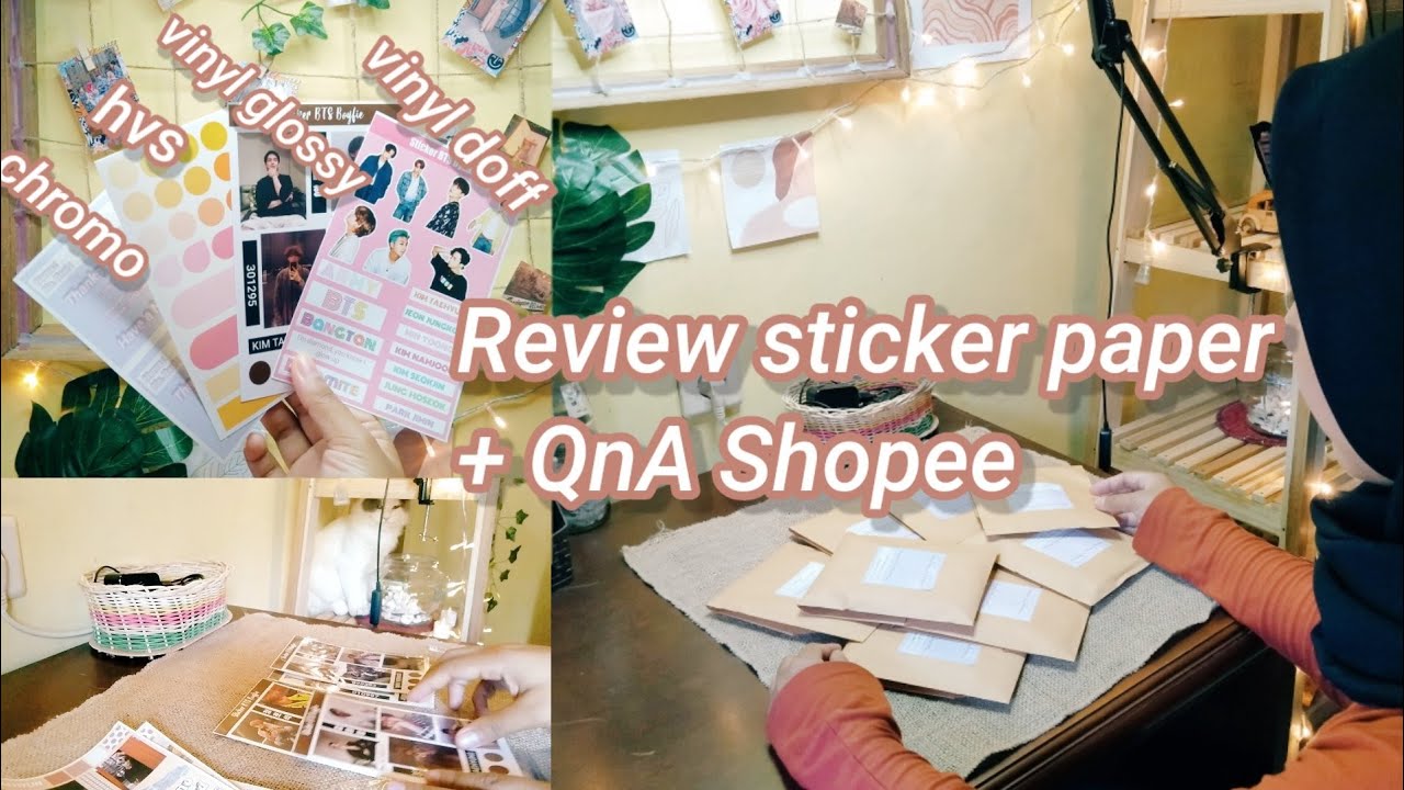 review sticker paper (indonesia) // QnA jualan di shopee - YouTube