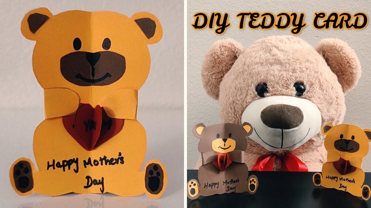 DIY Mothers Day Card | Teddy day Card | Valentines day card | Card for ...