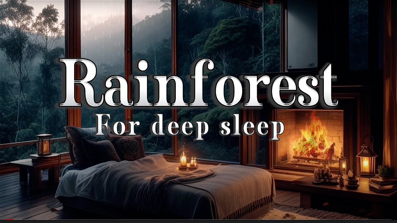 🌿🐦🌸 Real Rainforest for Deep Sleep Experience: Rainfall, Firecrackers ...