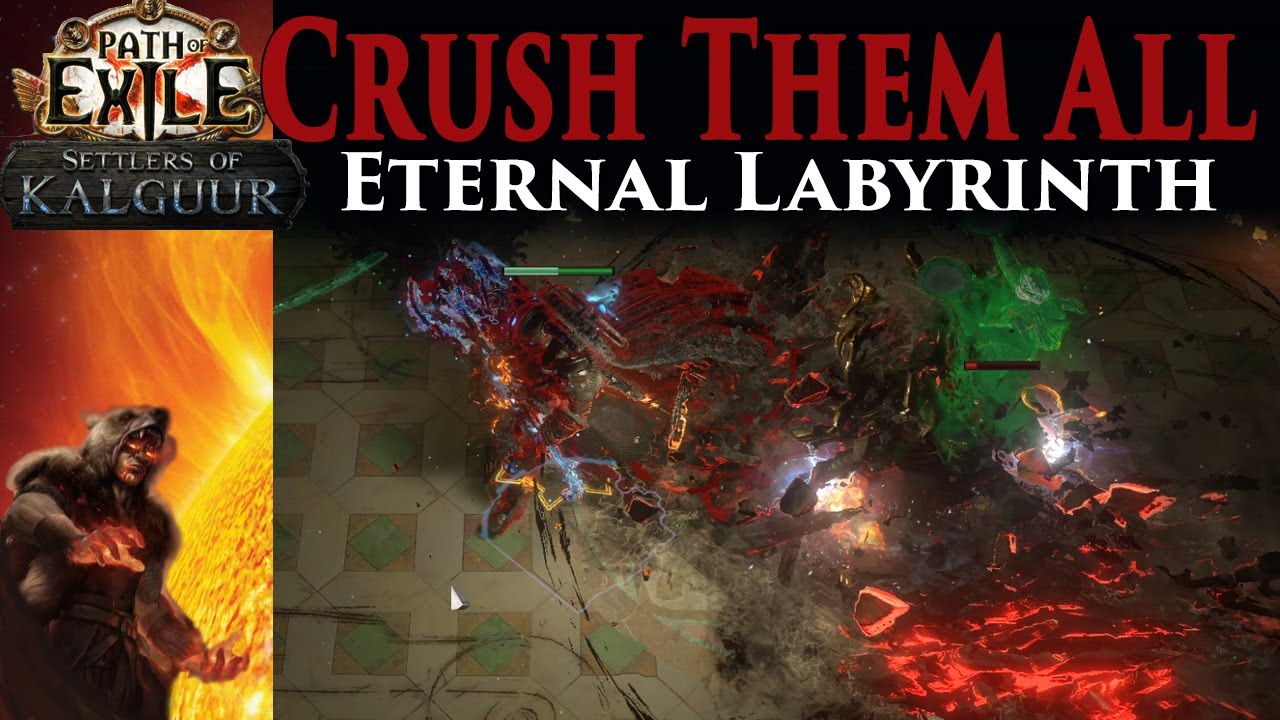PoE 3.25 Earth Shaker Build - Crushing Eternal Labyrinth - YouTube