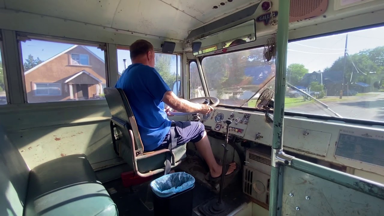 Driving the 1955 Gillig school bus. - YouTube
