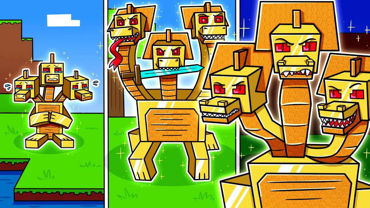 I Survived 100 DAYS as a GOLD HYDRA in HARDCORE Minecraft! - YouTube