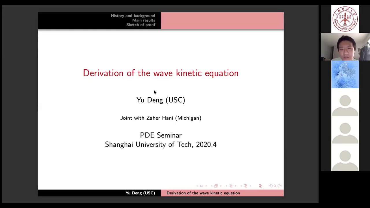 Derivation of the wave kinetic equation- Yu Deng - YouTube