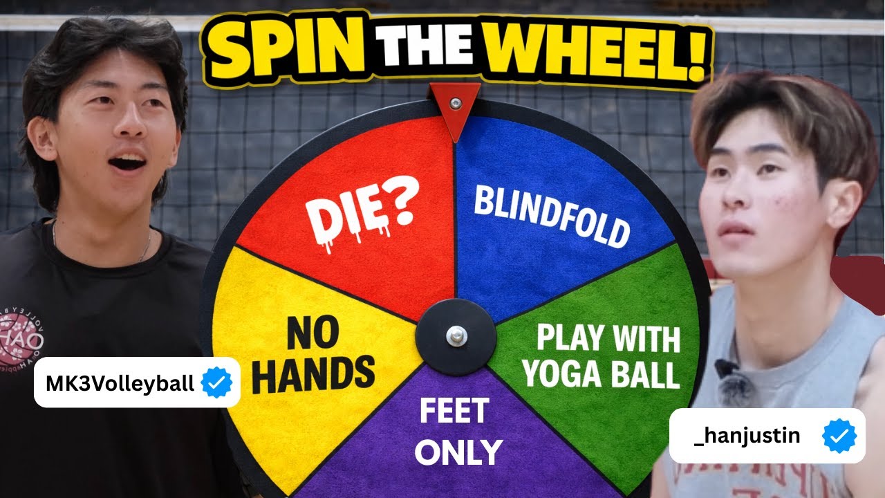 Spin The Wheel Volleyball Challenge (feat. JustinHan & MK3) - YouTube