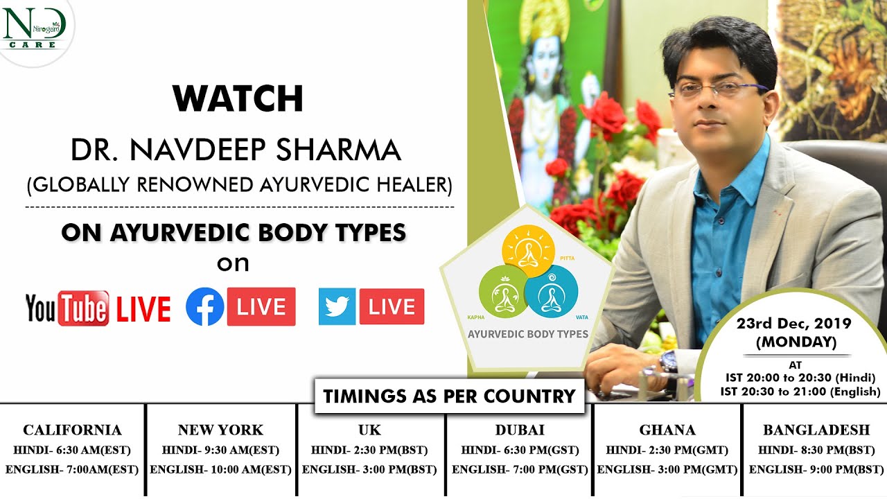 (LIVE) Ayurvedic Body Types | Dr Navdeep Sharma - YouTube