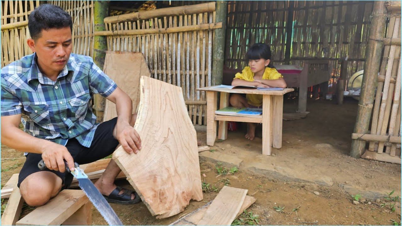 Together with the girl, make a study table and a dining table ,Digging ...