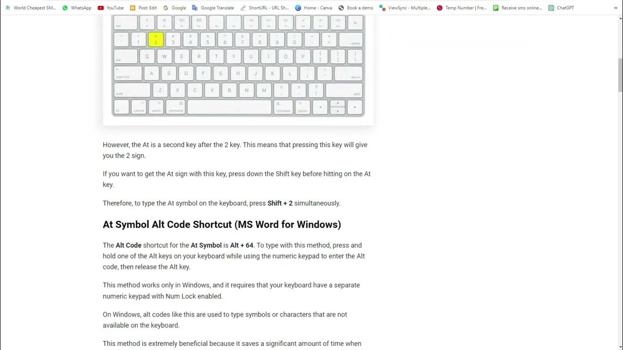 How to Type At Symbol On Keyboard Windows Mac - YouTube