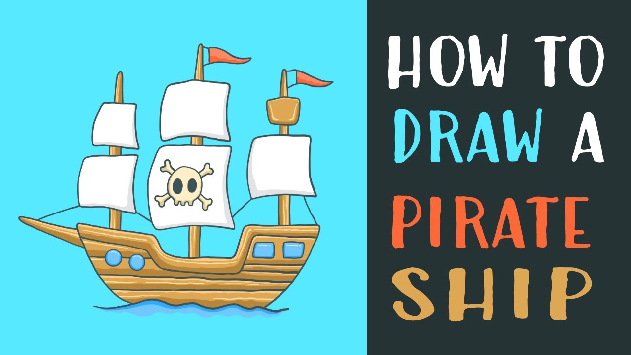 How to Draw a Pirate Ship | Real Time | Voiceover | Digitally | Adobe ...