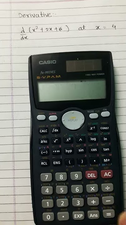 Derivative using fx-991MS calculator||differencation ||calculator tricks||enginning calculator ...