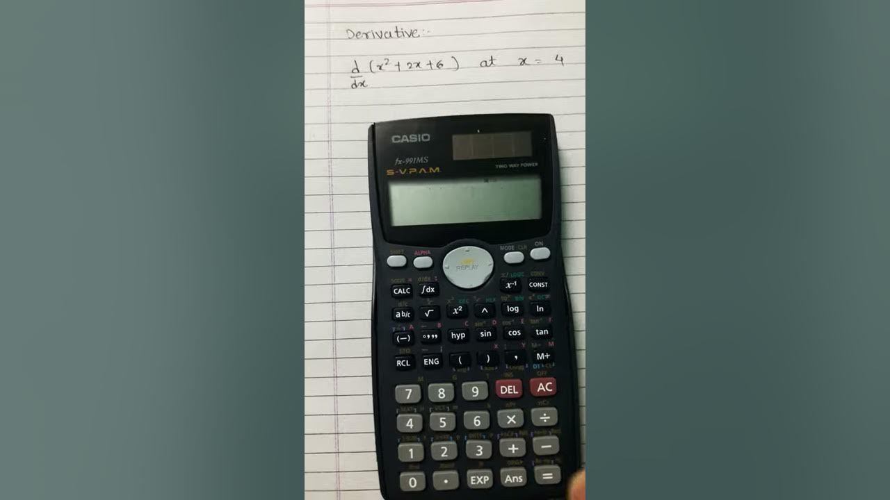 Derivative using fx-991MS calculator||differencation ||calculator tricks||enginning calculator ...