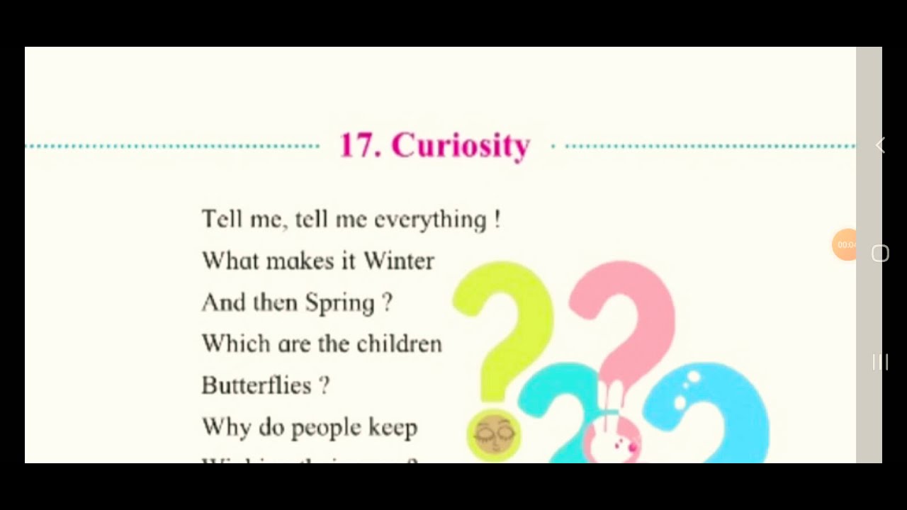 Curiosity| Poem|English|STD -3rd - YouTube