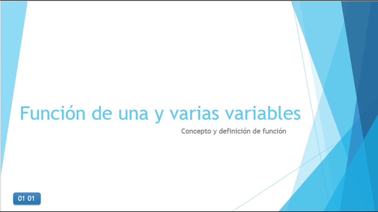 01 01 Función de una y varias variables concepto y definición - YouTube