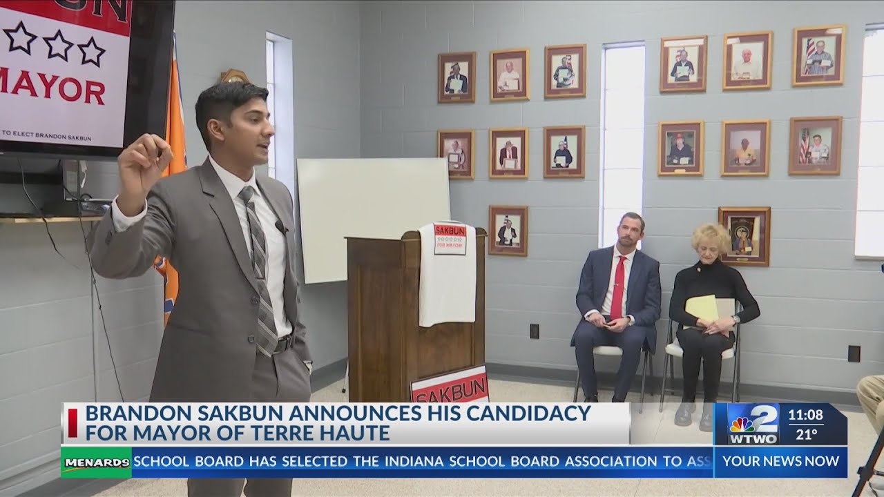 Brandon Sakbun announces his candidacy for mayor of Terre Haute - YouTube
