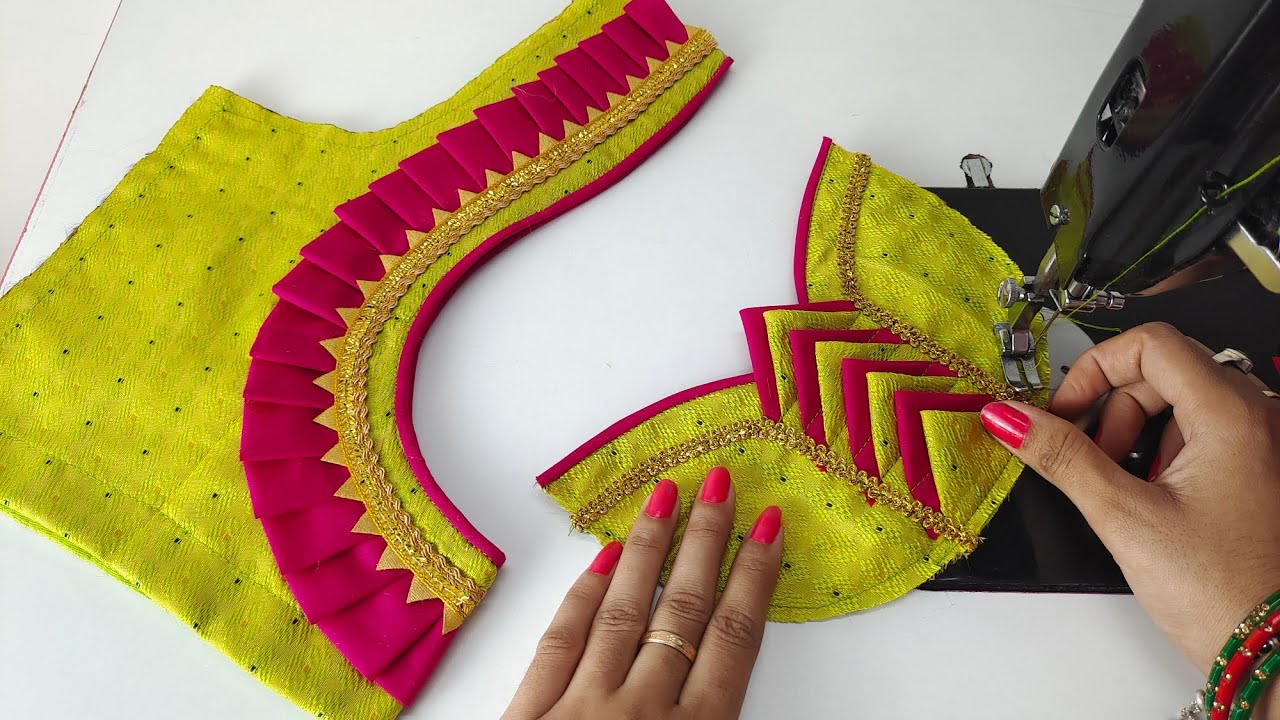 Model Blouse Design || Blouse || Cutting And Stitching Blouse Back Neck ...