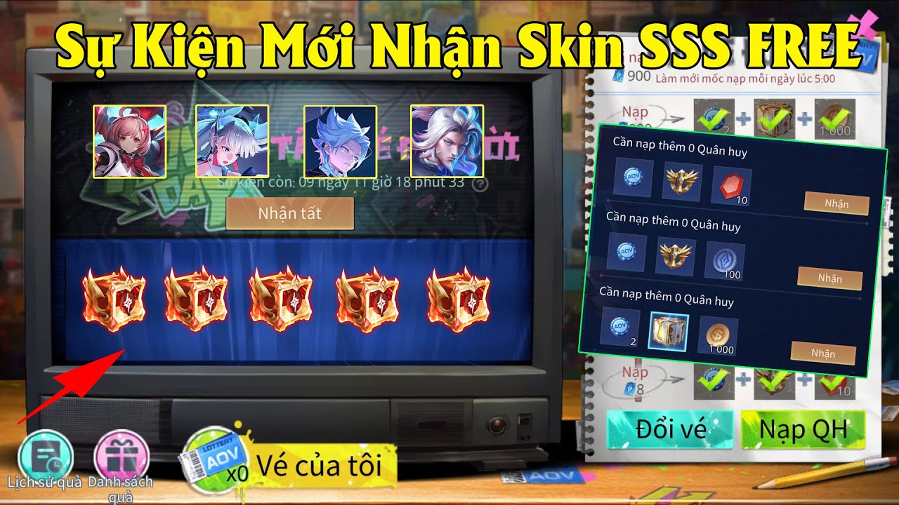 Liên Quân | Cách Nhận Rương Skin SSS Cực Xịn Từ Sự Kiện Mới Tấm Vé Đổi ...