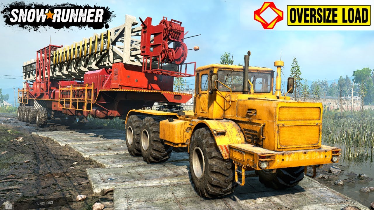 SnowRunner - KIROVETS 6x6 Tractor Pulls An Oversize Load Semi-trailer ...