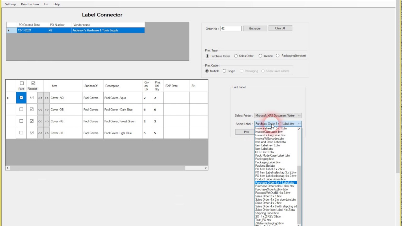 Receiving Labels with Serial Numbers from QuickBooks - YouTube
