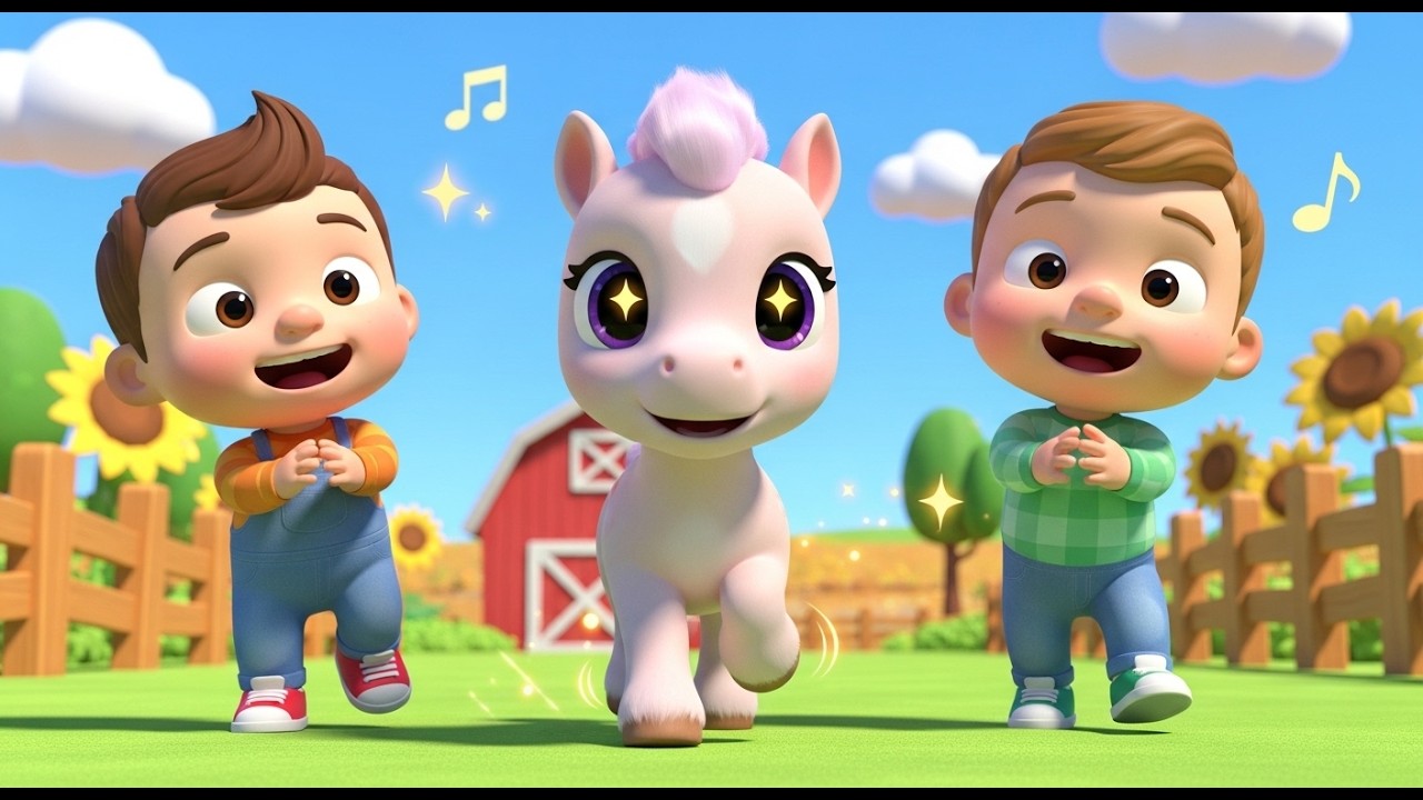 Little Pony Trot 🐴🎵 Farm Song | Kids Nursery Rhyme | Fun Farm & Animal ...